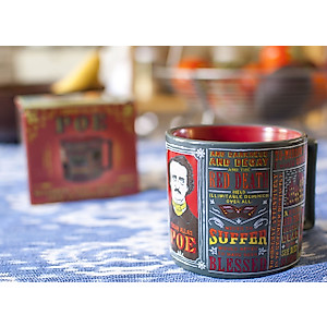 Edgar Allan Poe Coffee Mug - Poe's Most Famous Quotes and Writings - Comes in a Fun Gift Box - by The Unemployed Philosophers Guild