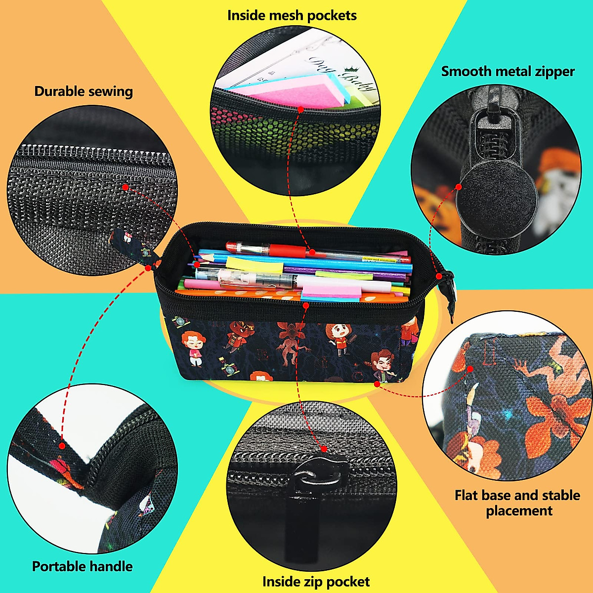 TYNGZEH Pencil Case Easy Grip Handle,Makeup Bag With Smooth Zipper, Multifunction Cosmetic Bag Durable Lightweight,Suitable For Boys, Girls And Adults,School Supplies And Cosmetics