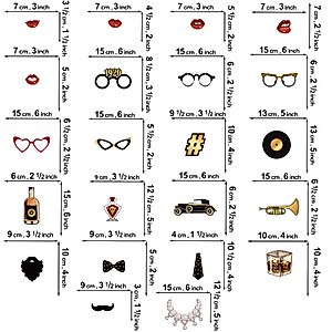 40 Pcs 1920's Photo Booth,1920 Party Decorations, 1920s Theme Party Decorations,1920 Party Decor, Roaring 20's Party Decorations, Great Gatsby Decorations Party