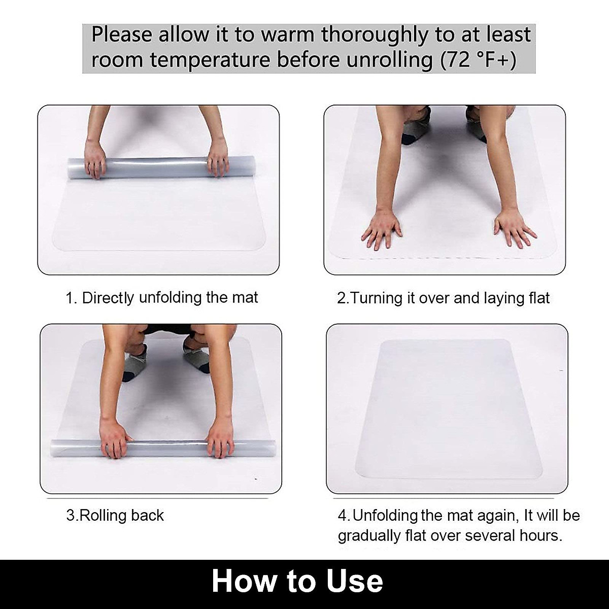 AiBOB Office Chair Mat for Hardwood Floors, 36'' X 48'' Heavy Duty Floor Mats for Computer Desk, Easy Glide for Chairs, Flat Without Curling