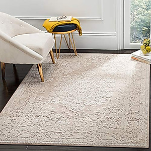 SAFAVIEH Reflection Collection Area Rug - 10' x 14', Beige & Cream, Vintage Distressed Design, Non-Shedding & Easy Care, Ideal for High Traffic Areas in Living Room, Bedroom (RFT664A)
