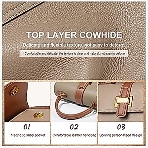 LAORENTOU Cow Leather Small Handbag Purse for Women Crossbody Bags Satchel Handle Bag Shoulder Bagswith Adjustable Strap