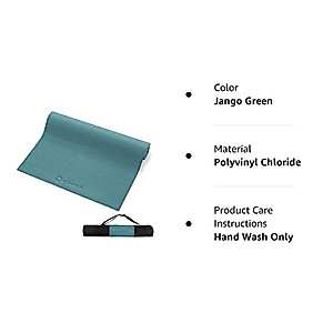 Primasole Yoga Mat with Carry Strap for Yoga Pilates Fitness and Floor Workout at Home and Gym 1/4 thick (Jango Green Color) PSS91NH004A