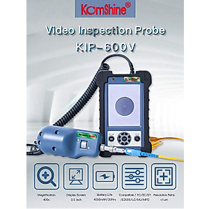 400X Magnification Fiber Optic Inspection Probe KIP-600V, Support Real-time Video Recording + Expansion of TF Card + Four UPC Tips + 3.5 inch HD LCD Display + 4,000mAh Large Battery Capacity FTTX Tool