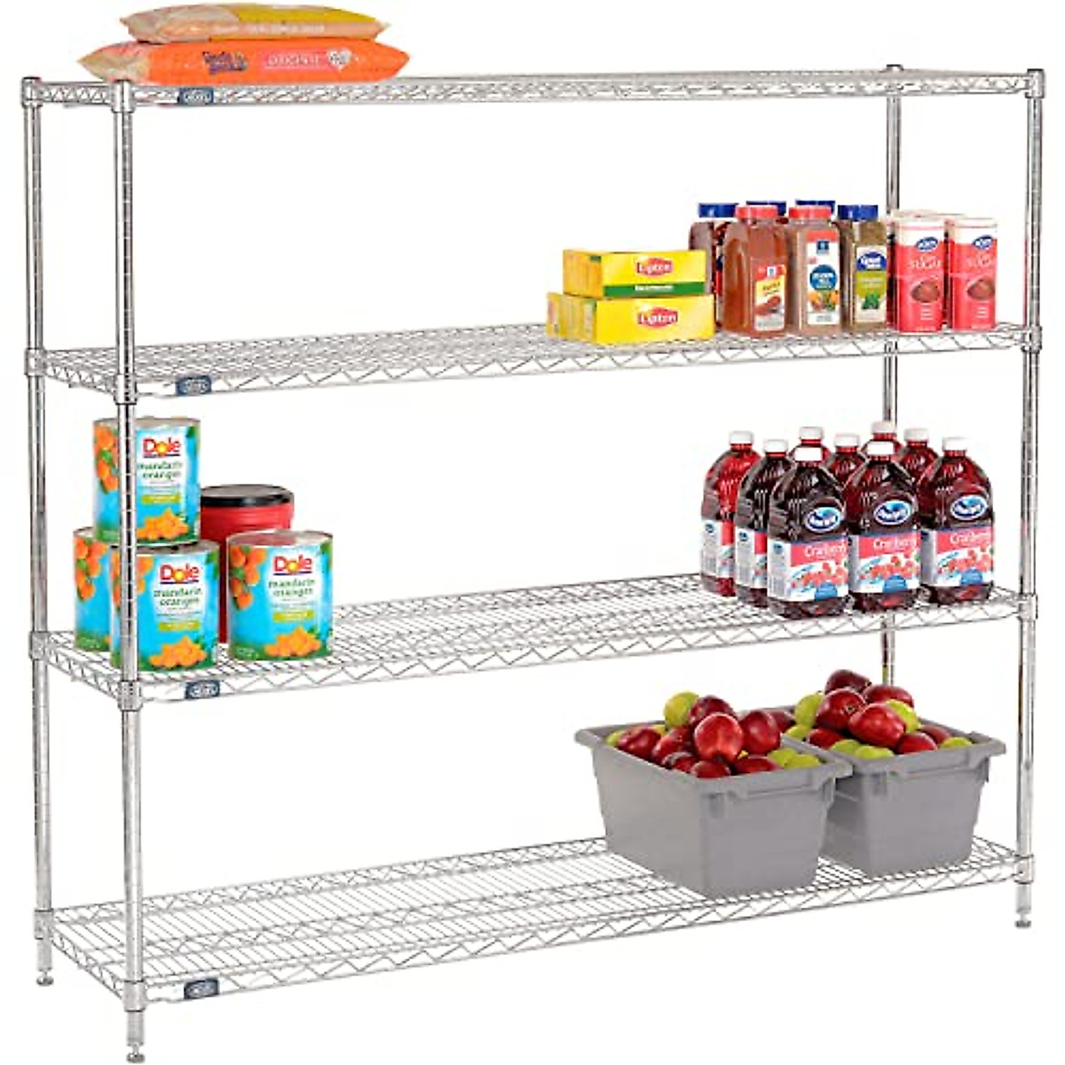Nexel Chrome Wire Shelving, 60" W X 18" D x 54" H