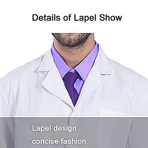 Zhtoly Men Consultation Lab Coat, Women Sscientist Costume Coat - 39 Inch Long Sleeve, White