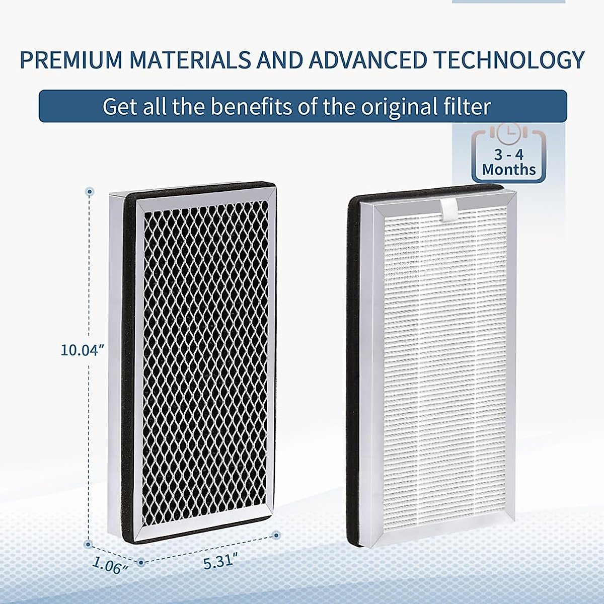 Zouhwaso MA Series 15 Replacement Filter compatible with MA Series 15 Air Cleaner pur-ifier Filter Replacement, 3-in-1 Composite Filter with H13 True HEPA, acti-vated car-bon and Pre-filter, Pack of 8
