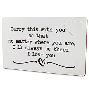 THRXOBN Anniversary Card Gifts for Him, Husband, Anniversary Cards Gift for Men, Romantic Engraved Metal Wallet Insert, Thank You Gifts for Men, Birthday Christmas for Men-WWI46