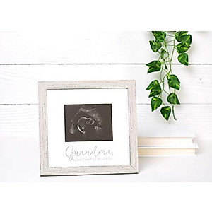 Kate & Milo Rustic Grandma Sonogram Picture Frame, Pregnancy Announcement, Ultrasound Baby Photo Frame, Gender-Neutral Baby Keepsake Frame, Tabletop And Wall Décor, 4x5 Photo Insert, Distressed Gray
