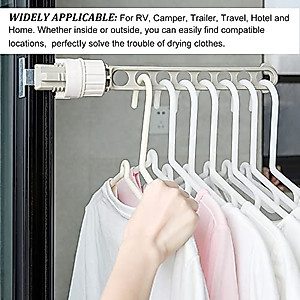 AHANDMAKER 2 Sets Portable Clothes Drying Rack Hangers with 8 Hanging Holes, Window Frame Clothes Hanger for Traveling, Multi Functional Space Saver Clothes Rack, Grey