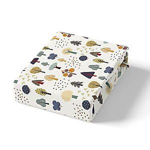 Woodland Nature Duvet Cover Twin,Cartoon Trees Print Comforter Cover for Kids Boys Girls Cabin Farmhorse Bedroom Decor Landscape Bedding Set Cute Tree Mushroom Flower Bedspread Cover Zipper Closure