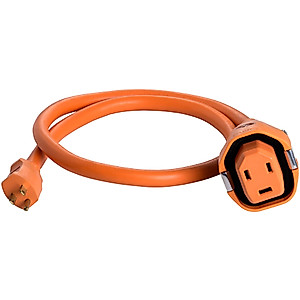 SmartPlug C15043 30 Amp Female Connector to 15 Amp STD Wall Plug Connector - 4' , Orange