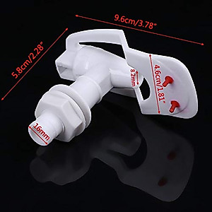 DeemoShop 2 Pcs Water Dispenser Replacement Push Type White Plastic Tap Faucet Kitchen Drinking Supplies
