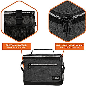 OPUX Insulated Lunch Box Men Women, Lunch Bag for Work School, Leakproof Soft Cooler Tote Adult, Large Lunch Pail Kids Boys Girls, Picnic Beach Food Bag with Shoulder Strap, Charcoal