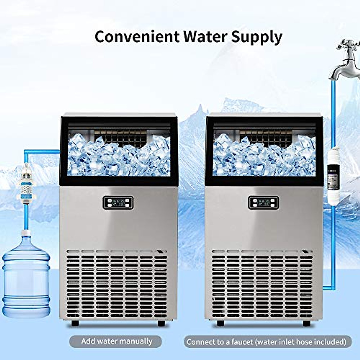 Ice Makers Countertop,Commercial Ice Maker,Ice Maker,Countertop Ice Maker,100LBS, Auto-Clean Built-in Automatic Water Inlet with Scoop 2-7 Days delivery Shipped from US Warehouse
