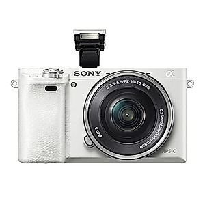 Camera Bundle for Sony Alpha a6000 Mirrorless Digital Camera with 16-50mm Lens (White) Must Have Bundle Wide Angle and Telephoto + Accessories (Renewed)