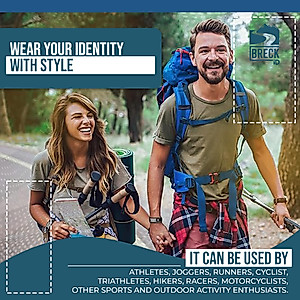 BRECK iD Personalized Medical Alert Bracelet for Women - Custom Engraved Emergency Medical ID Wristband - Diabetic, Autism, Seizure Alert, Life Alert - Nylon Sport Bracelet, Adjustable, Durable, Comfortable