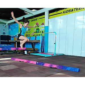 FC FUNCHEER Foldable Gymnastics Beam for Kids,6FT/9FT Floor Balance Beam,Non-Slip Base,Faux Suede Cover with Carrying Bag and Handles