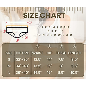 Women’s 6 Pack Seamless Basic Invisible Underwears Bikini Hipster Briefs Panties FULL BACK 6 Colors Large