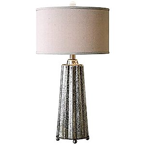 Uttermost 26906-1 Sullivan Mercury Glass Table Lamp, Beige