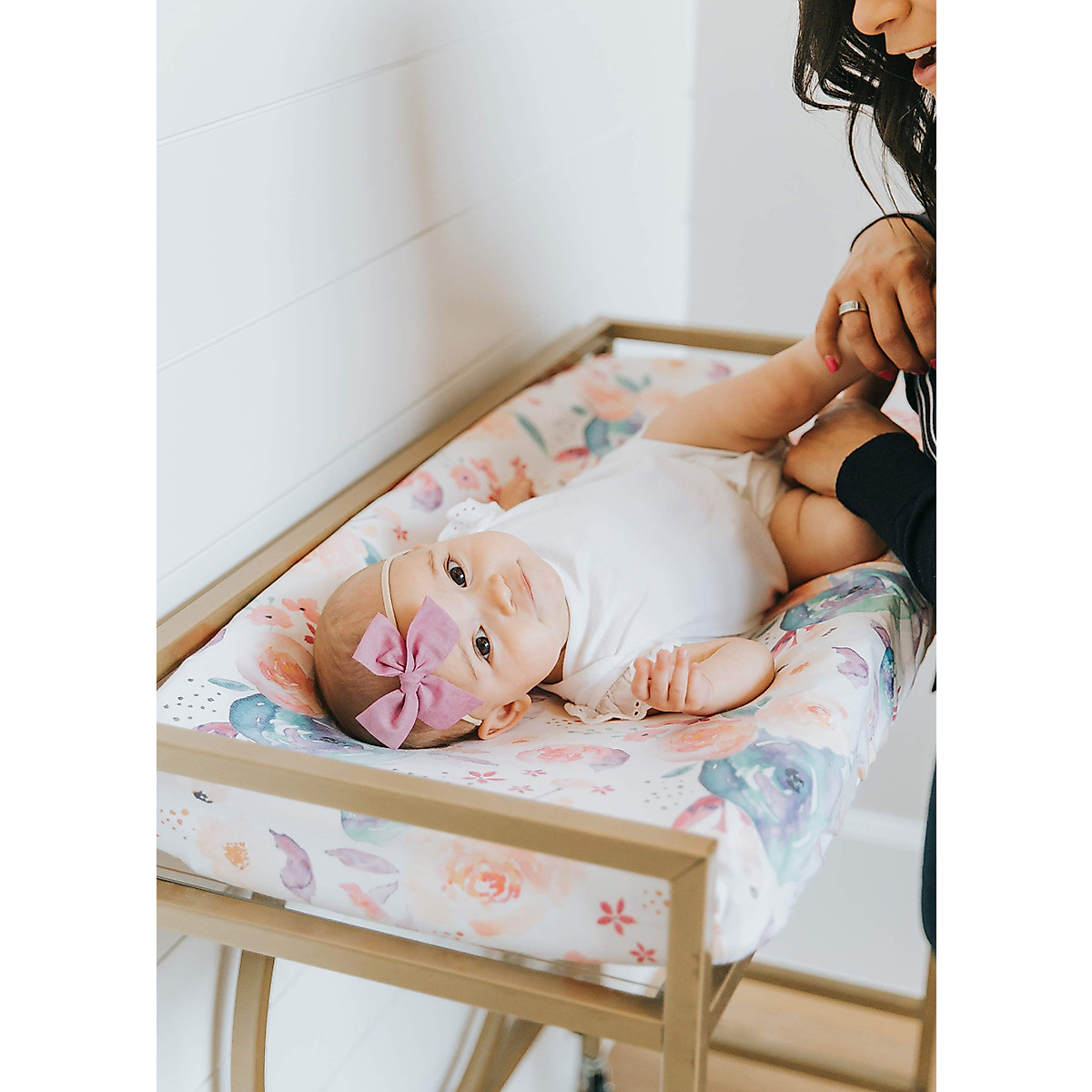 Premium Knit Diaper Changing Pad Cover"Bloom" by Copper Pearl