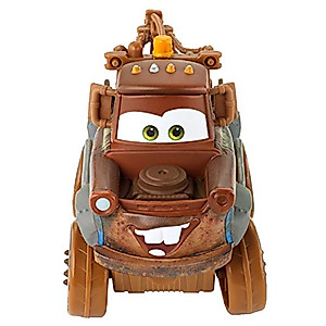 Disney Pixar Cars XRS Mud Racing Mater Oversized 1:55 scale Die-cast, Real Suspension, Off-Road, Dirt-splashed, All-terrain Wheels, 1:55 scale, Ages 3 and up