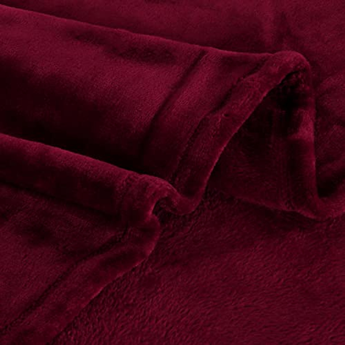 WONTEX Throw Blanket Burgundy Throw Size 50x60 inch for Couch Bed Soft Thermal Blanket for Winter All Seasons