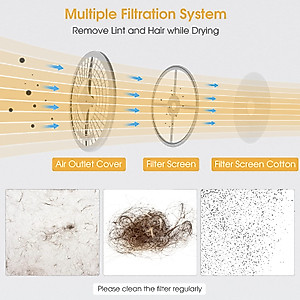 COSTWAY Portable Clothes Dryer, 13.2 LBS Front Load Compact Laundry Dryer with Stainless Steel Drum, 5 Drying Programs and Adjustable Exhaust Vent, Electric Tumble Laundry Dryer, 1350W, White