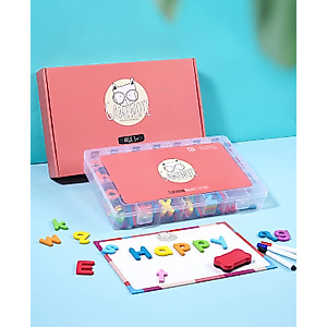 Gamenote Classroom Magnetic Alphabet Letters Kit 238 Pcs with Double - Side Magnet Board - Foam Alphabet Letters for Preschool Kids Toddler Spelling and Learning Colorful ABC Education Fridge Magnets