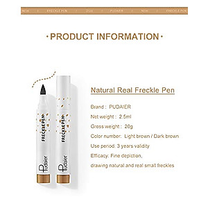 AKARY Freckle Pen, Lifelike Freckle Makeup Pen Freckle Color Concealer Pen, Waterproof Longlasting Soft Dot Spot Professional Faux Freckles for Natural Effortless Sun Kissed Makeup (1Pc, Dark Brown)
