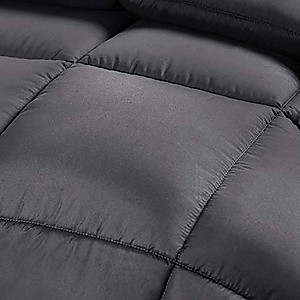 Utopia Bedding Comforter Duvet Insert - Quilted Comforter with Corner Tabs - Box Stitched Down Alternative Comforter (Queen, Grey)