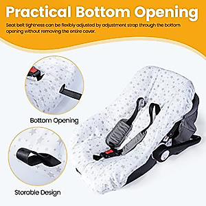 Orzbow Carseat Cover Liner Universal, 100% Cotton Carseat Cover Breathable Prevent Wear & Dirt Suitable Carseat (0-12m）