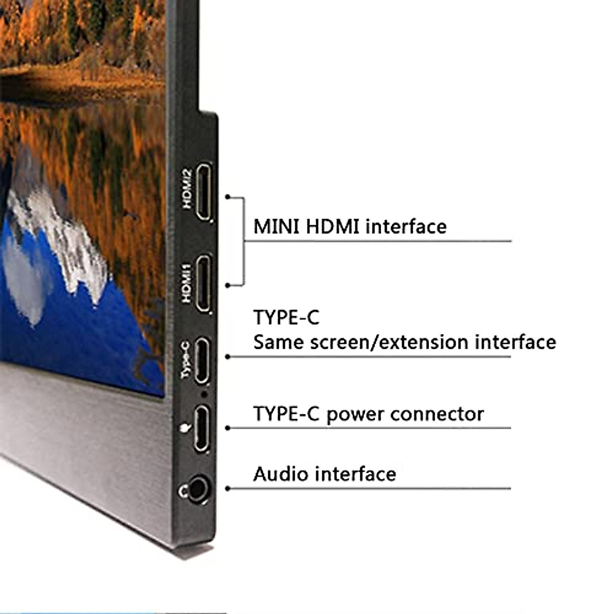 Serchou 1080P HD Display Computer Extension Screen 13.3 inches / 15.6 inches Full Interface Portable Monitor (Size : 13.3 inches)