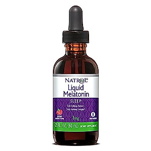 Natrol Liquid Melatonin 1mg, Berry-Flavored Dietary Supplement for Restful Sleep, 2 Fl Oz, 15 Servings