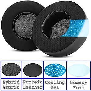 YunYiYi Virtuoso XT Upgrade Cooling-Gel Ear Cushions Compatible with Corsair Virtuoso RGB Wireless SE /Virtuoso XT Gaming Headphones,Hybrid Fabric Memory Foam,Increased Thickness