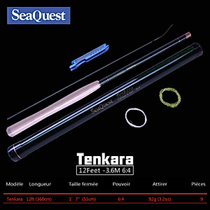 SeaQuest Tenkara 6:4 12ft Canna da Pesca TG kit 2 12Ft 6:4