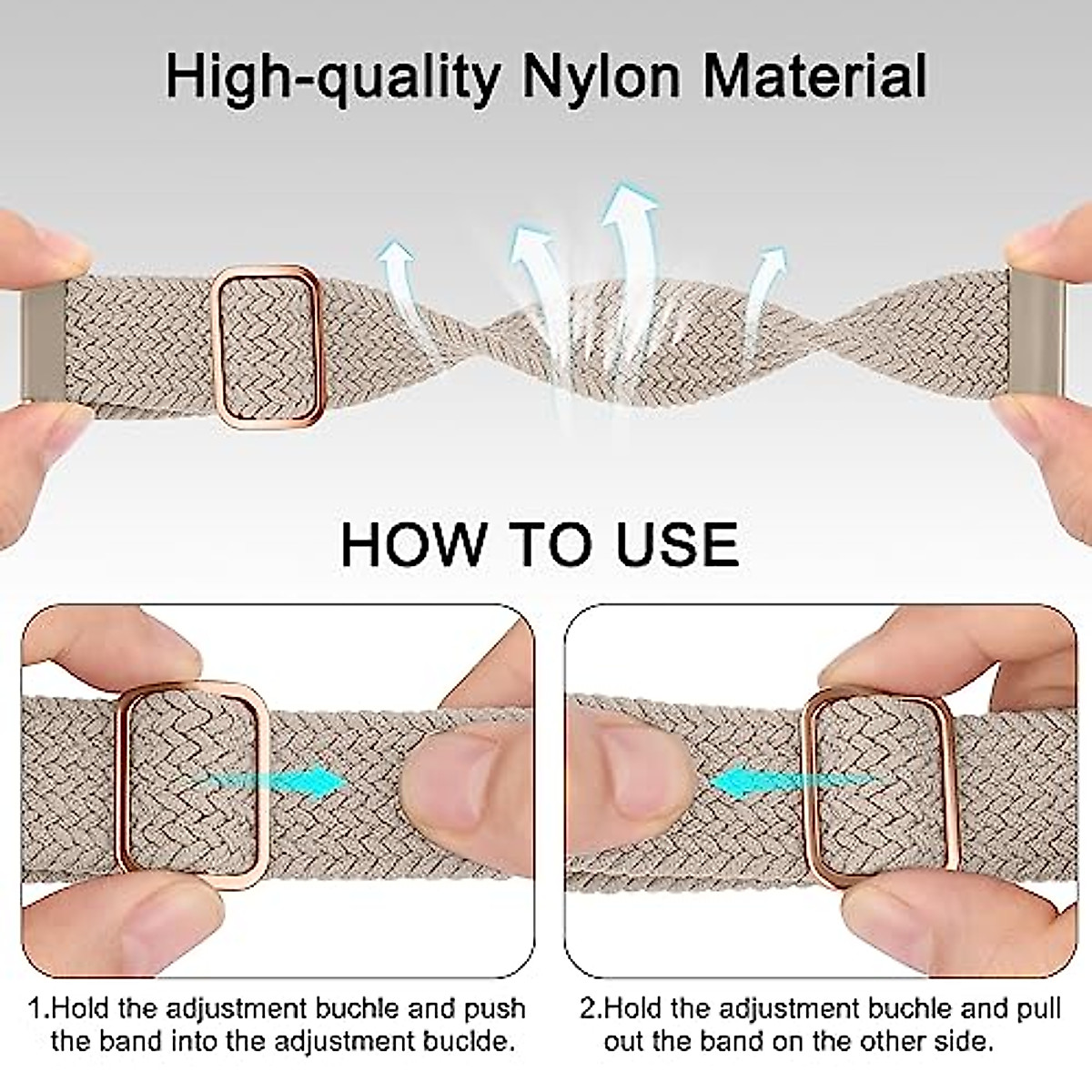 Meliya Bands for Gizmo Watch 3 2 1 / Gabb Watch, 20mm Quick Release Soft Nylon Sport Replacement Watch Strap for Verizon Gizmo Smart Watch 3 2 1 (Milk Tea)