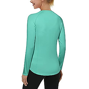 (Size:XL) 2 Pack Womens Long Sleeve UV Sun Shirts UPF 50+ Workout Swim Rash Guard Tops