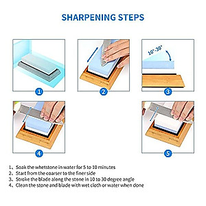 Angerstone Premium Knife Sharpening Stone–1000/6000 Grit Whetstone, Professional whetstone Sharpener stone with Slip-Resistant Silicone Base|Best wet stone|Nonslip Bamboo Base & Angle Guide