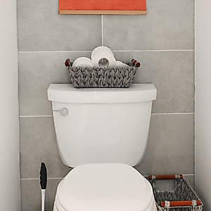 GRANNY SAYS Bundle of 1-Pack Woven Baskets for Storage & 2-Pack Rectangle Toilet Tank Topper