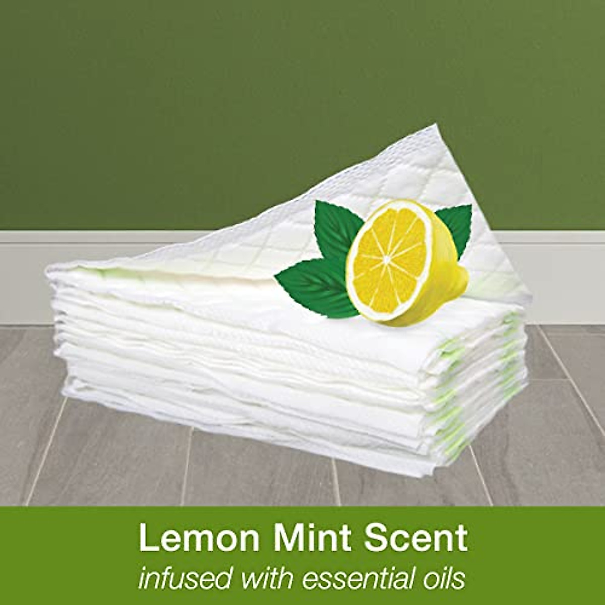 Bona® Disposable Wet Cleaning Pads for Hard-Surface Floors, Lemon Mint Scent 12 Count (Pack of 1)