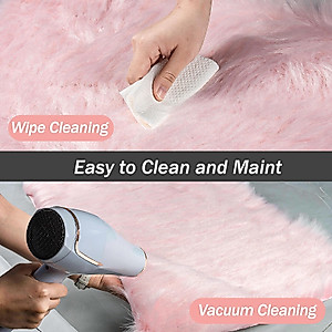 MAQIHAN Faux Fur Rug - Faux Sheepskin Rug, Area Rug Soft Fluffy Rug 20 x 32 Inch,for Bedroom, Living Room, Nursery, Dorm, Playroom,Indoor Decor, Fur Rug Rectangular