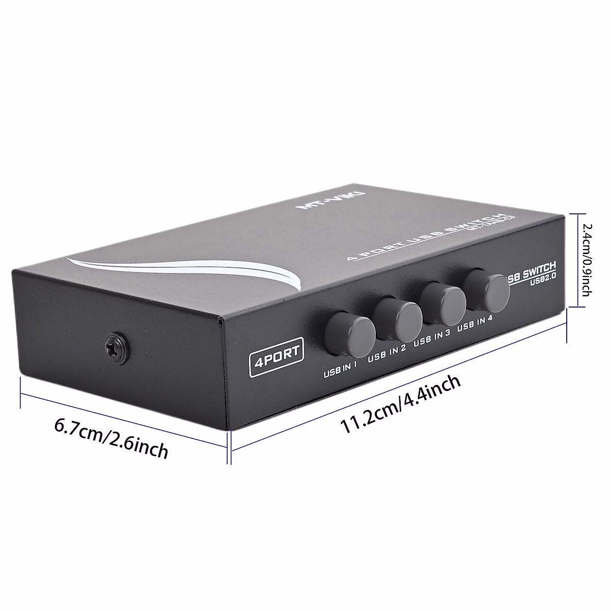 OLLGEN 4 Port USB 2.0 Sharing Manual Switch Box Hub 4 PCS Share Switcher 1 USB Device for Printer Scanner Camera Keyboard (4 Port)