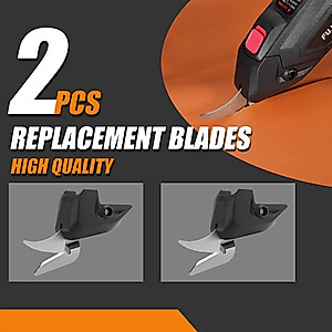 FUJIWARA Electric Scissors Replacement Blades Multipurpose Home Electric Fabric Shears Cutter Blade for Cardboard Sewing Paper Leather Cutting, 2 PCS