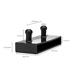 63mm x 12mm Side Bed Slat Holders Caps for Metal Frames - 2 prongs (Pack of 10)