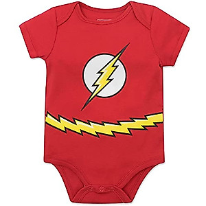 WARNER BROS Justice League Batman Superman The Flash Newborn Baby Boys 5 Pack Cosplay Costume Bodysuits Logo 3-6 Months