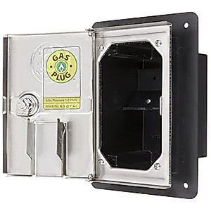 Burnaby Manufacturing RECESSED GAS PLUG, 1/2'' NPT INLET, 3/8'' QUICK DISCONNECT OUTLET, MALE PLUG INCLUDED, STAINLESS STEEL LOCKABLE DOOR (GRO101-SS-50)