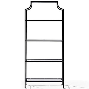 Pemberly Row 4 Shelf Glass Etagere Bookcase in Oil Rubbed Bronze