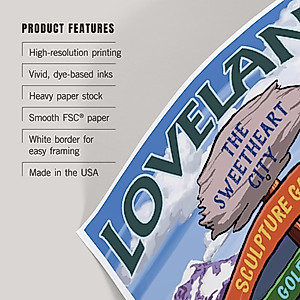 Lantern Press Loveland, Colorado, Destination Signpost (12x18 Art Print, Travel Poster Wall Decor)