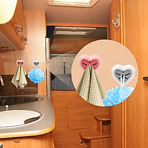 MingQiEven 4 Pcs Towel Hook Holder Grabber, Camper Accessories for Travel Trailers, Drill Free Self Adhesive Push Hooks Firmly Hook for Kitchen RV Camper